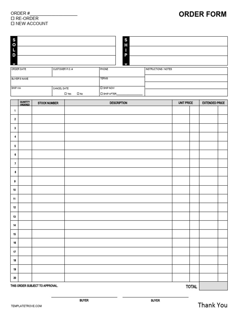 Order Form Template Guide | PDF
