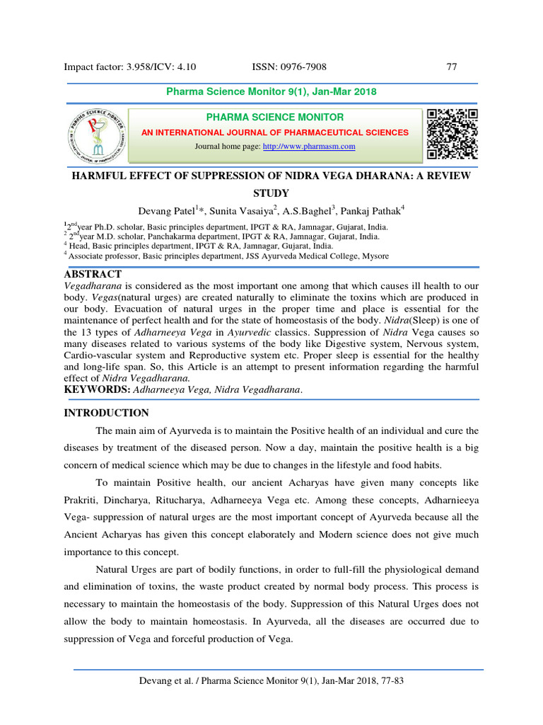 07 Devang | PDF | Shift Work | Diseases And Disorders