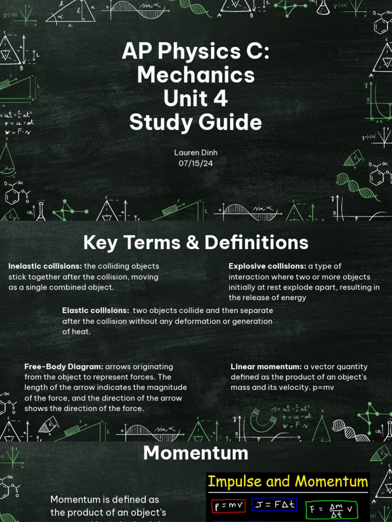 AP Physics C Unit 4 Study Guide | PDF | Momentum | Collision