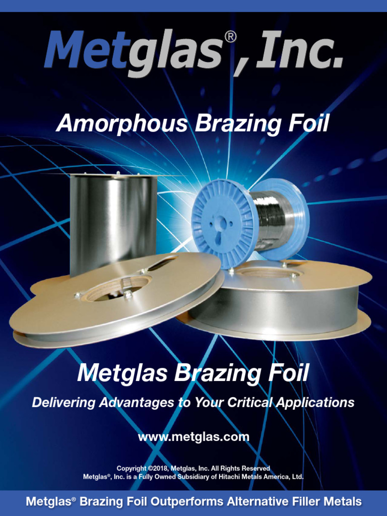 Metglas Brazing Foil Brochure 2018 FINAL | PDF | Alloy | Steel