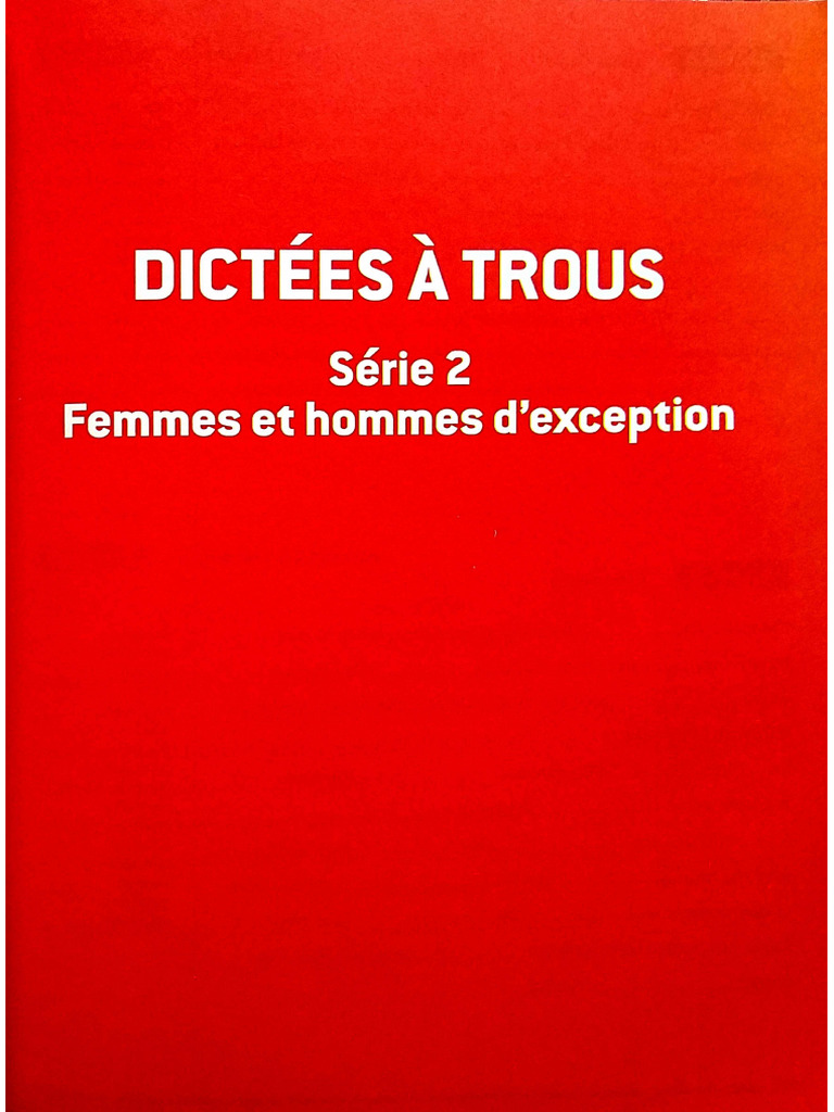 Dictée À Trous - Femmes Et Hommes D - Exception | PDF