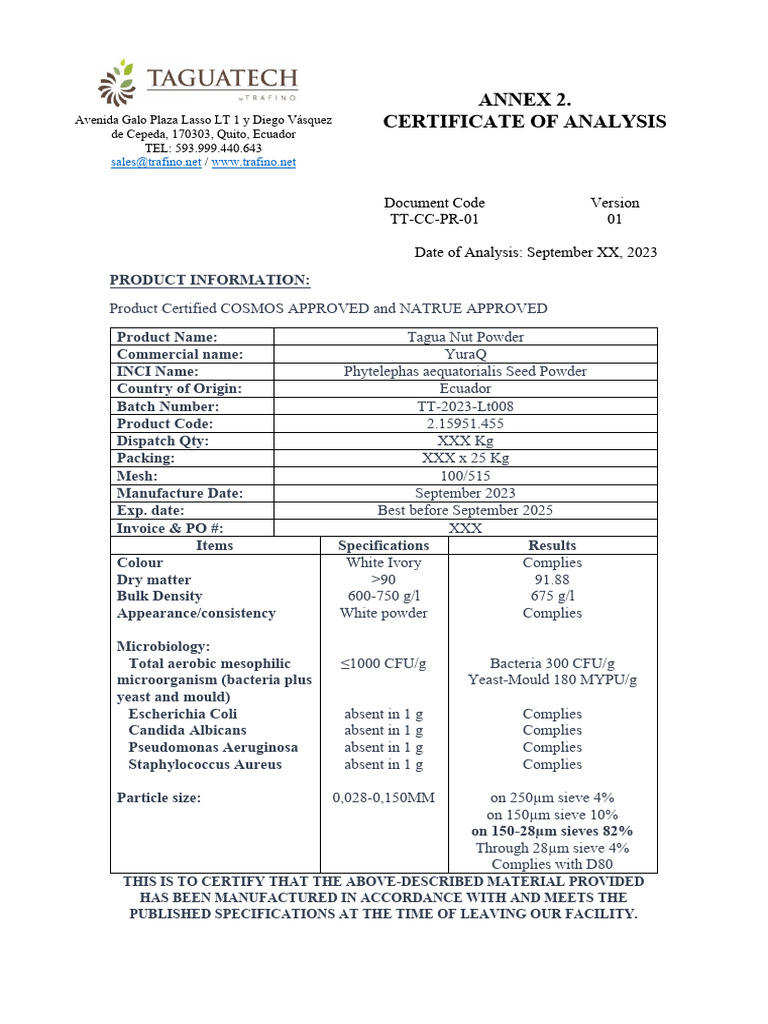 CoA Example | PDF | Microbiology | Biology