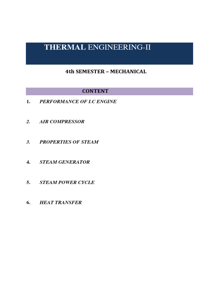 4th Mech Thermal-Engineering-II STUDY-MATERIAL | PDF | Phase (Matter ...