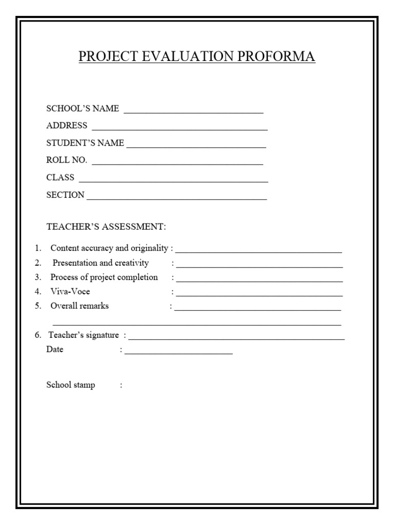 Project Evaluation Proforma | PDF