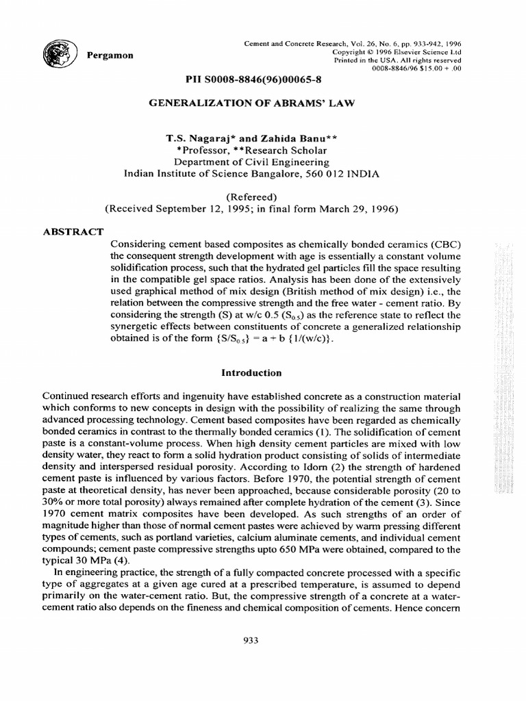 Generalization of Abrams Law | PDF
