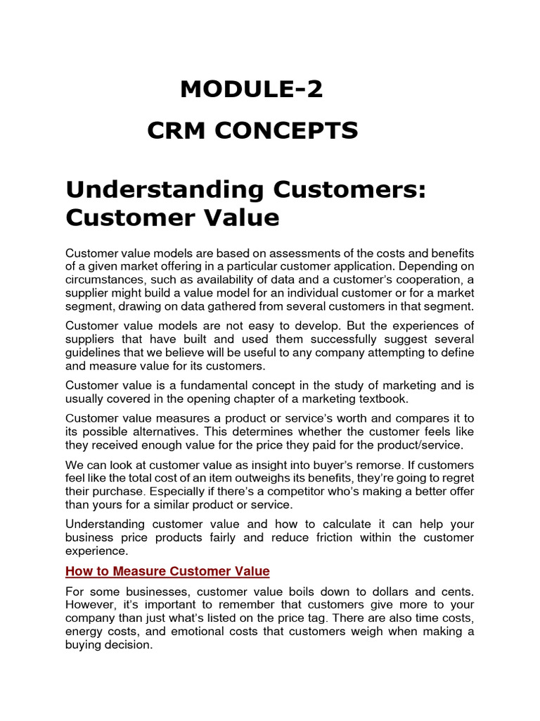 CRM Module-2 | PDF | Customer Satisfaction | Customer Experience