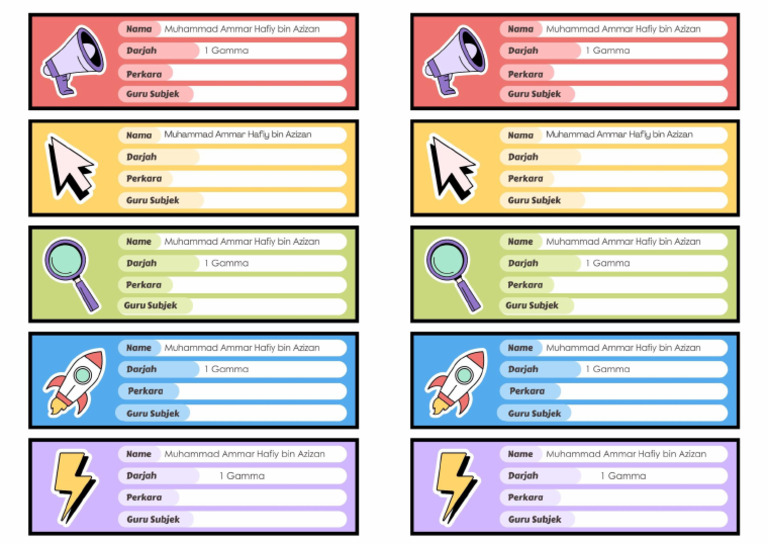 Label Buku Ammar | PDF