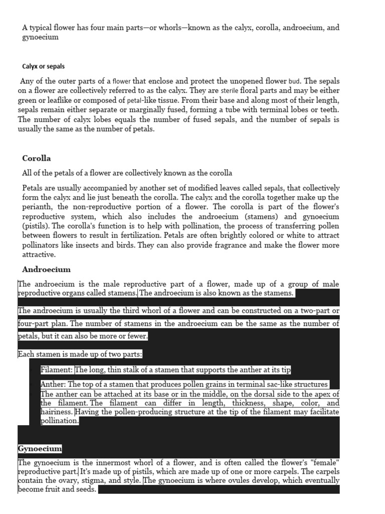 Biology Project | PDF | Petal | Flowers