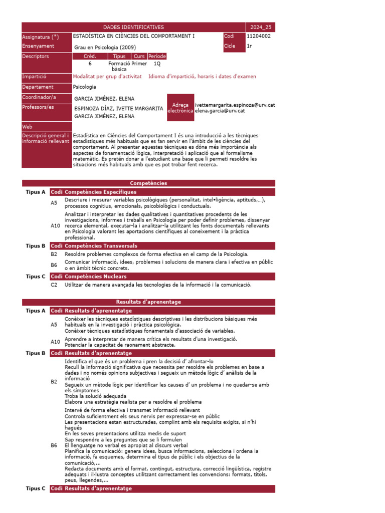 Estadística en Ciències Del Comportament | PDF
