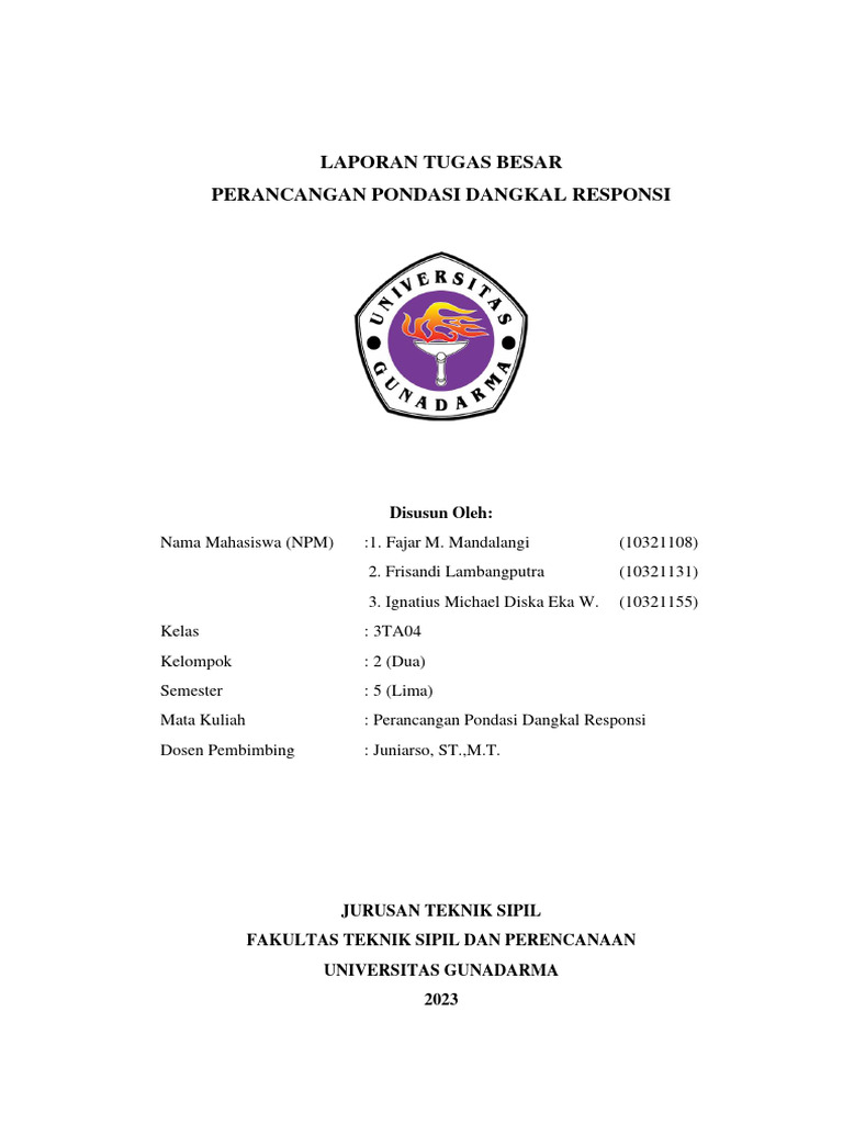 Kelompok 2 - Tugas Besar Pondasi Dangkal - 3TA04 | PDF