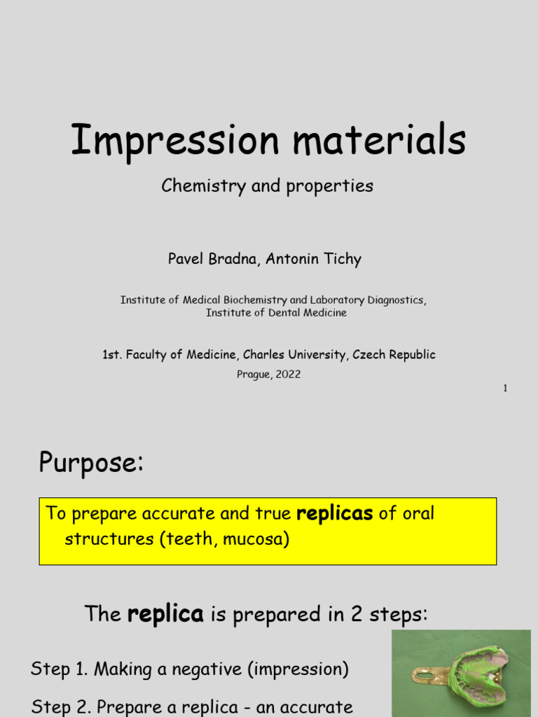 Properties and Types of Impression Materials | PDF | Viscosity ...