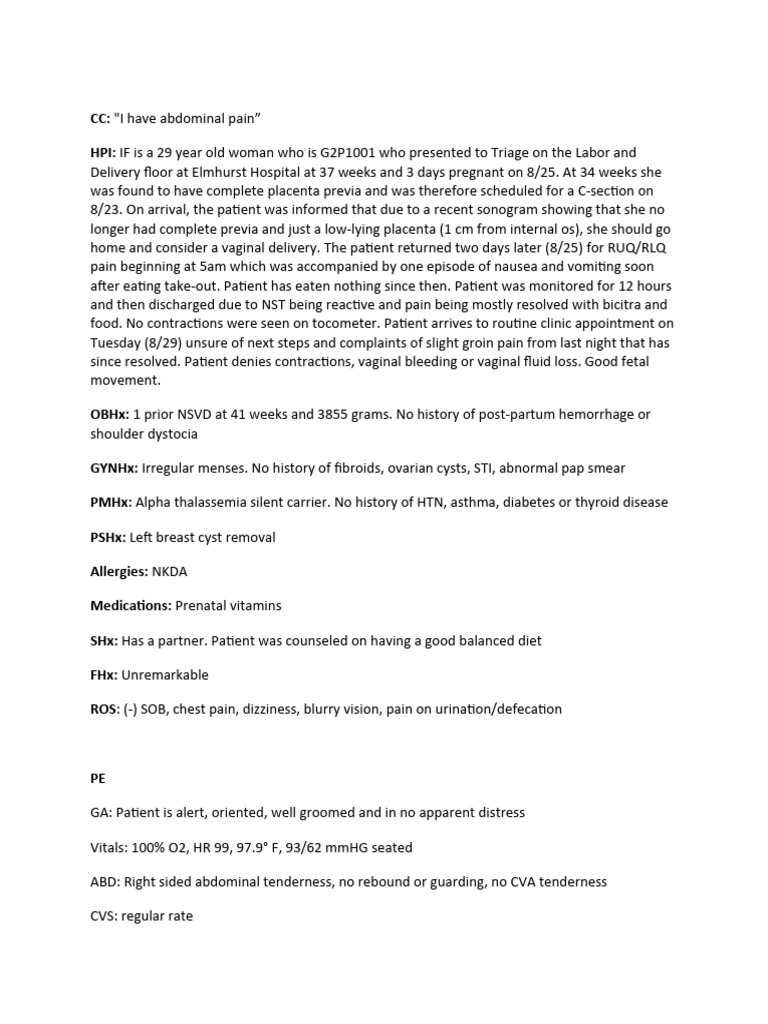 OBGYN Case Report 1 | Download Free PDF | Caesarean Section | Health Sciences