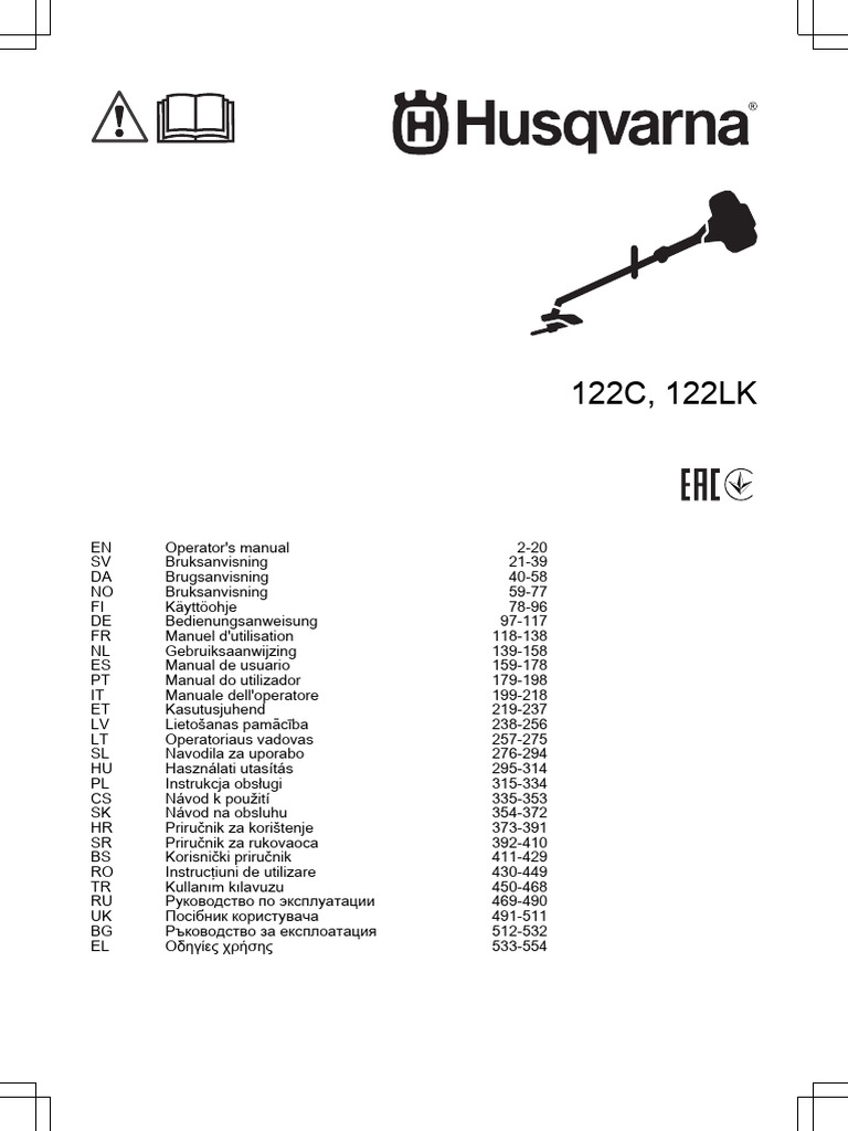 OM. Husqvarna. 122C, 122LK. 2021-01 | PDF | Gasoline