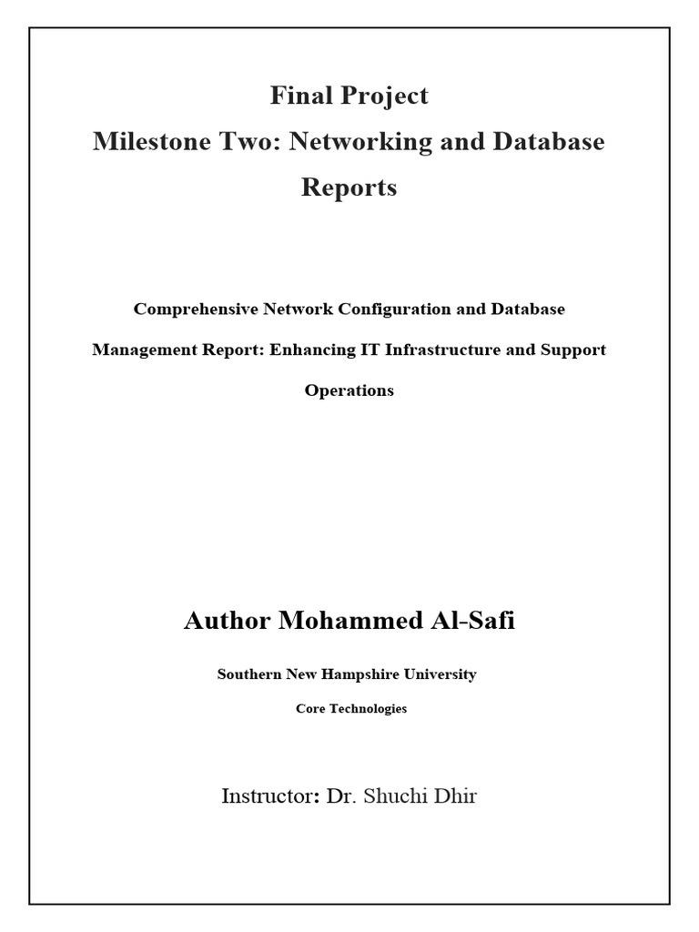 Final Report | PDF | Computer Network | Databases
