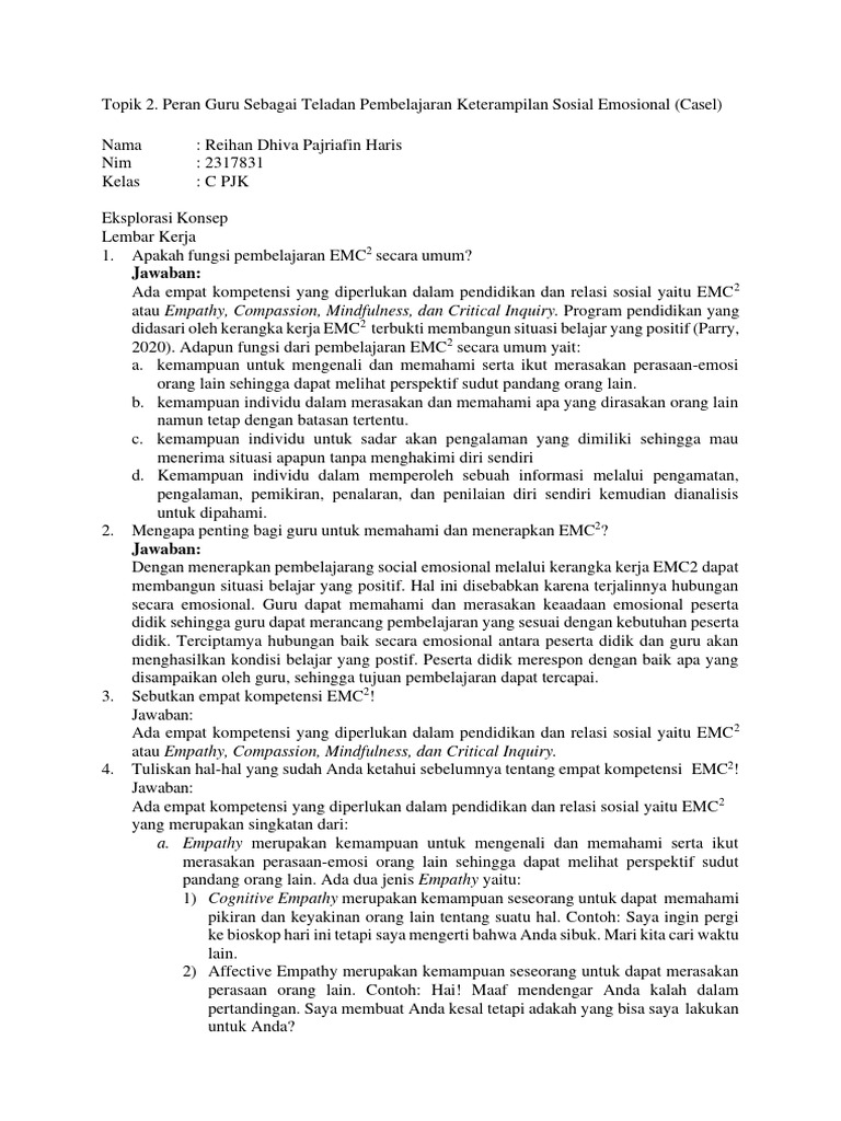 Topik 2 Eksplorasi Konsep Emc2 | PDF | Karier & Perkembangan | Pengembangan Diri