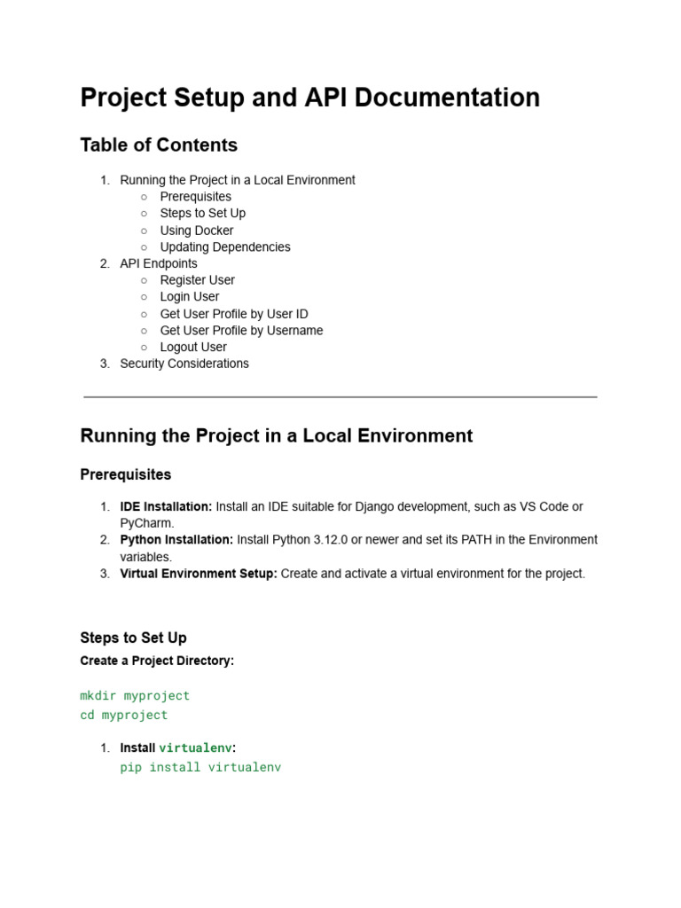 Setup Documentation Pdf User Computing Python Programming Language