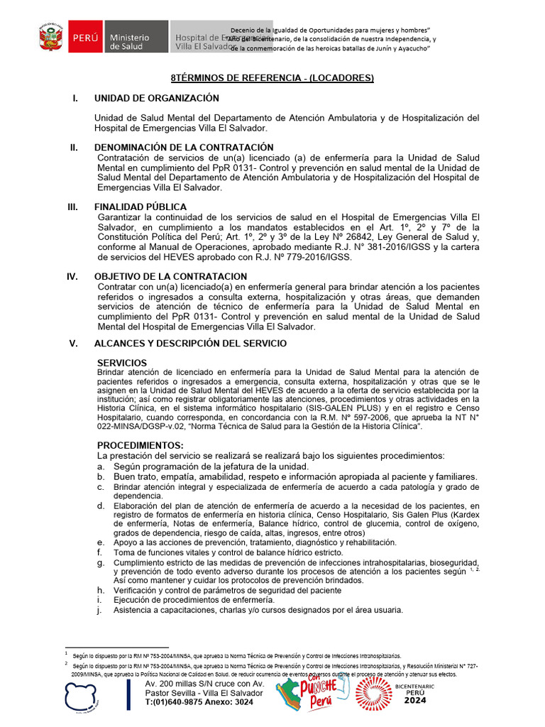 TDR 2024 Enfermera | PDF | Hospital | Enfermería