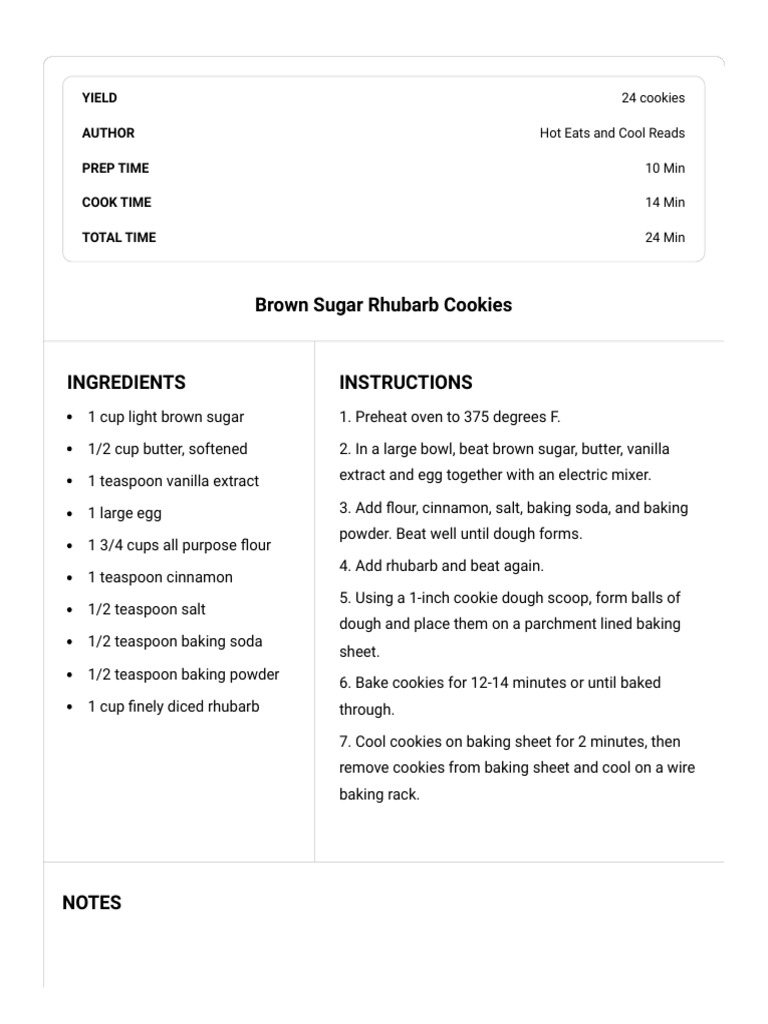 Rhubarb Cookies | PDF | Baking | Cooking