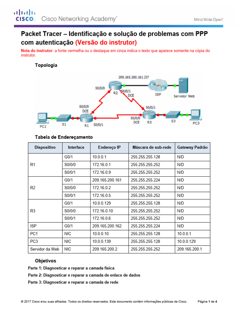 2.4.1.4 Packet Tracer - Troubleshooting PPP With Authentication - ILM | PDF | Rede de ...