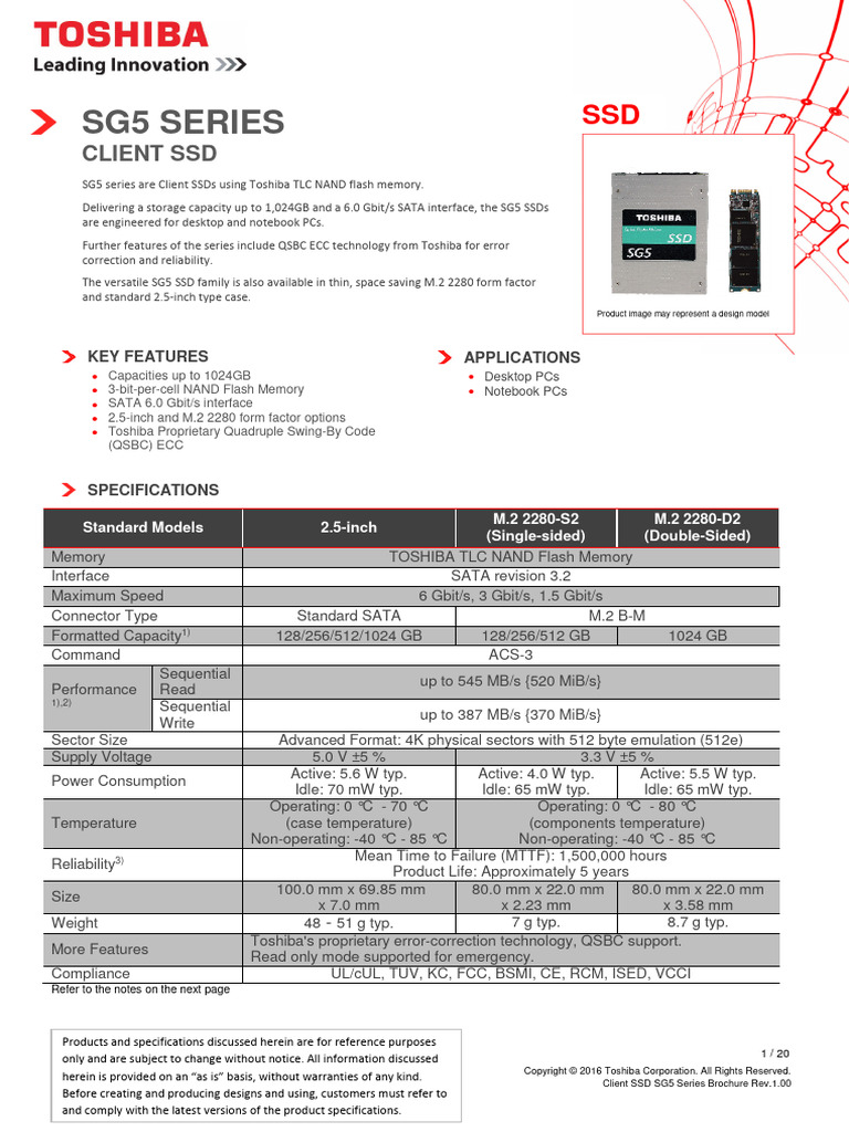 SSD SG5 Series Brochure Revision1.0 | PDF | Solid State Drive | Byte