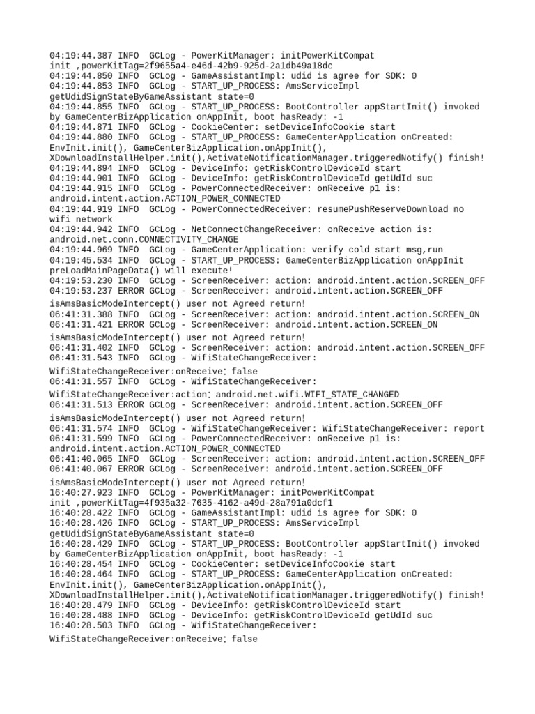 GameCenter App Initialization Logs | PDF | Wi Fi | Wireless Networking