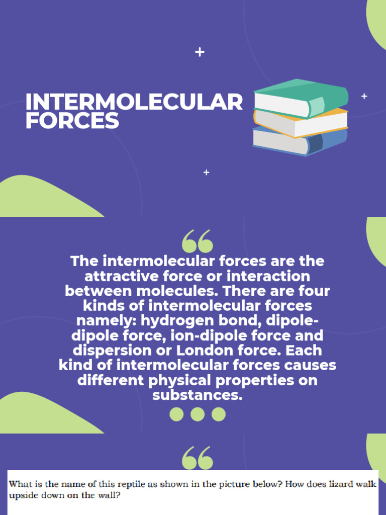 Types of Intermolecular Forces Explained | PDF | Intermolecular Force ...