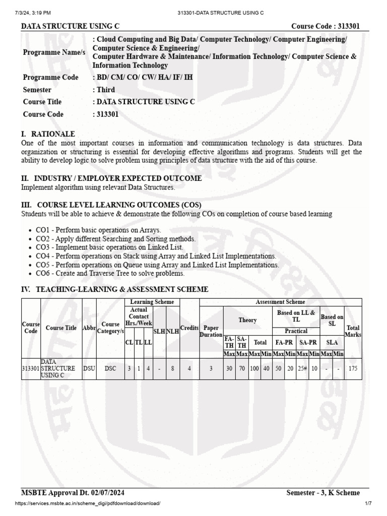 313301-Data Structure Using C 030724 | PDF | Queue (Abstract Data Type ...