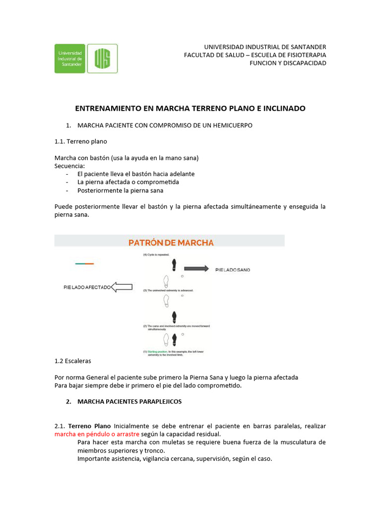 Entrenamiento de Marcha en Fisioterapia | PDF | Salud y bienestar