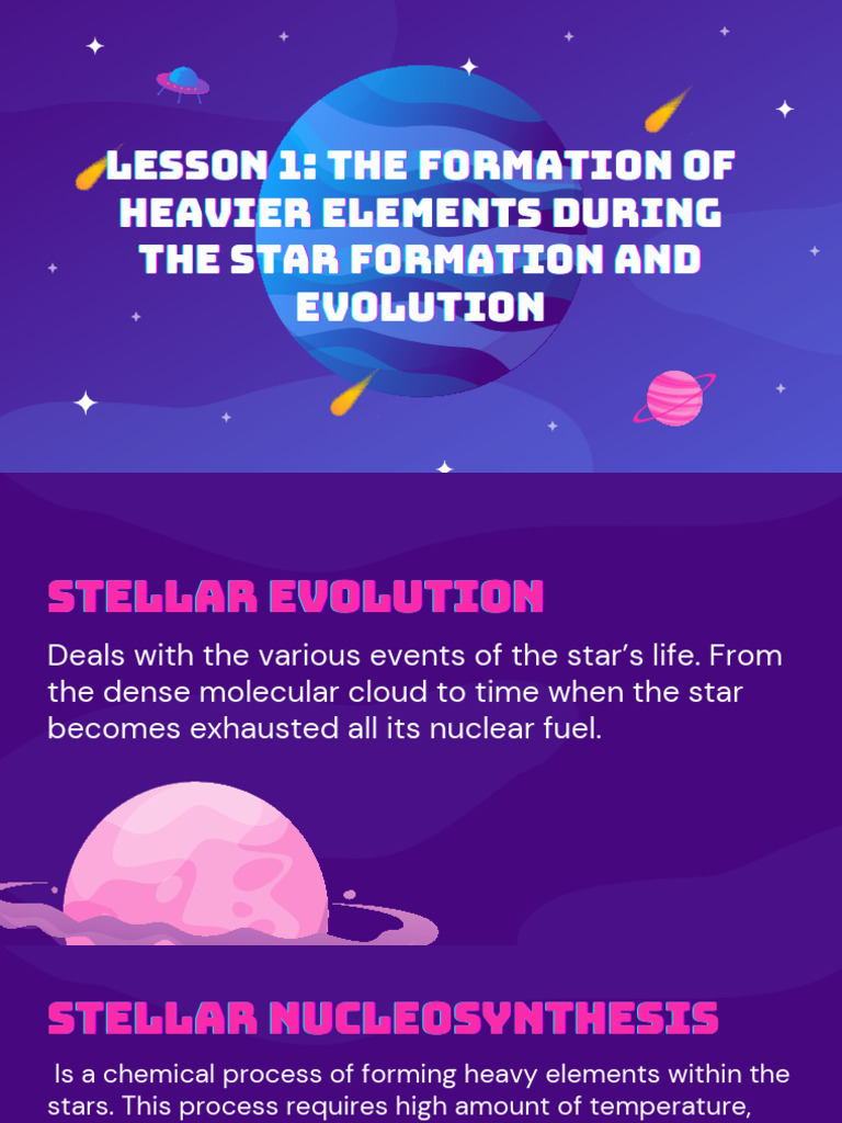 Lesson 1 Formation of Heavier Elements | PDF | Stars | Star Formation
