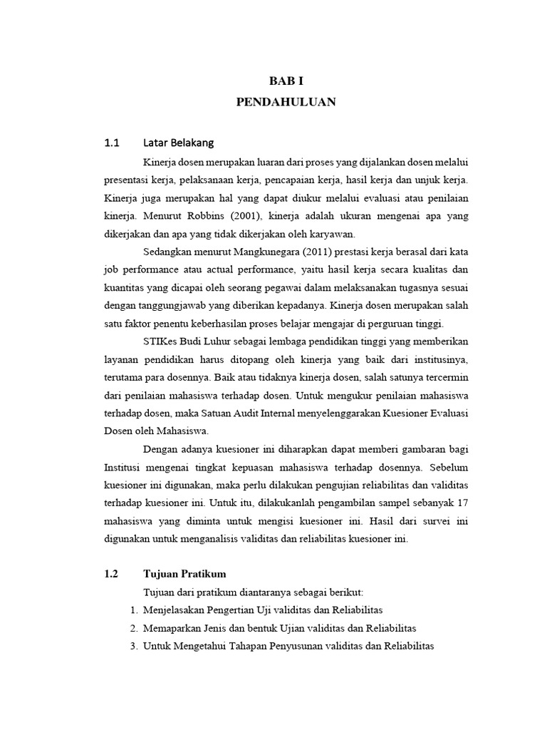 Modul 2 Uji Validitas Dan Reliabilitas Kel. 1 | PDF