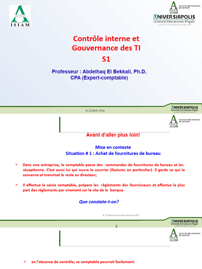 Contrôle interne et gestion des risques | PDF | Contrôle interne | Risque