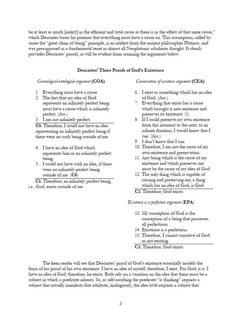 Descartes' 3 Proofs of God's Existence | PDF | Existence Of God | God
