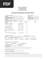 Application For Barangay Protection Order: Vawc Form#3 CONTROL NO ...
