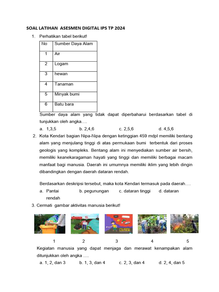 Soal Latihan Ips 2024 | PDF