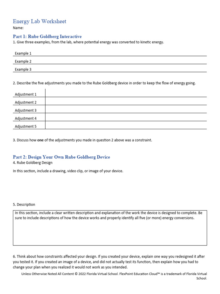 02 01 Energy Worksheet | PDF | Nature | Physical Quantities
