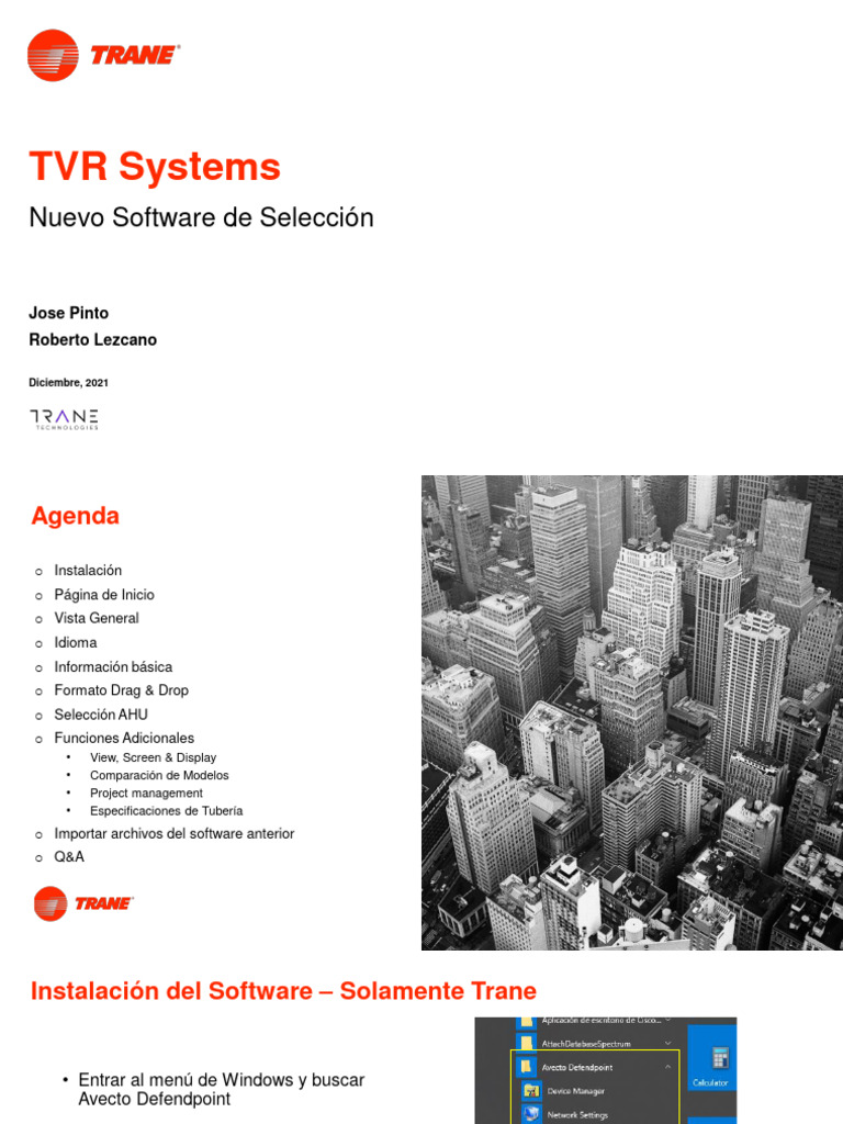 Trane New Selection Software TVR Ultra 120721pptx | PDF | Informática