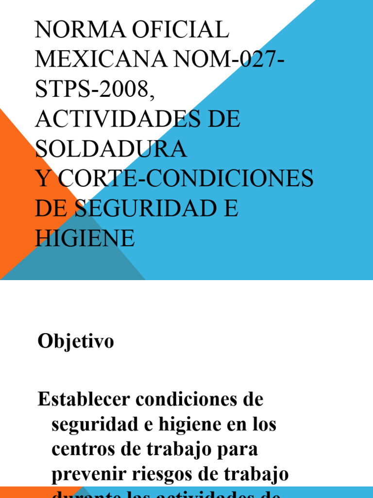 Norma Oficial Mexicana Nom - 027 Soldadura y Corte Terminado | PDF ...