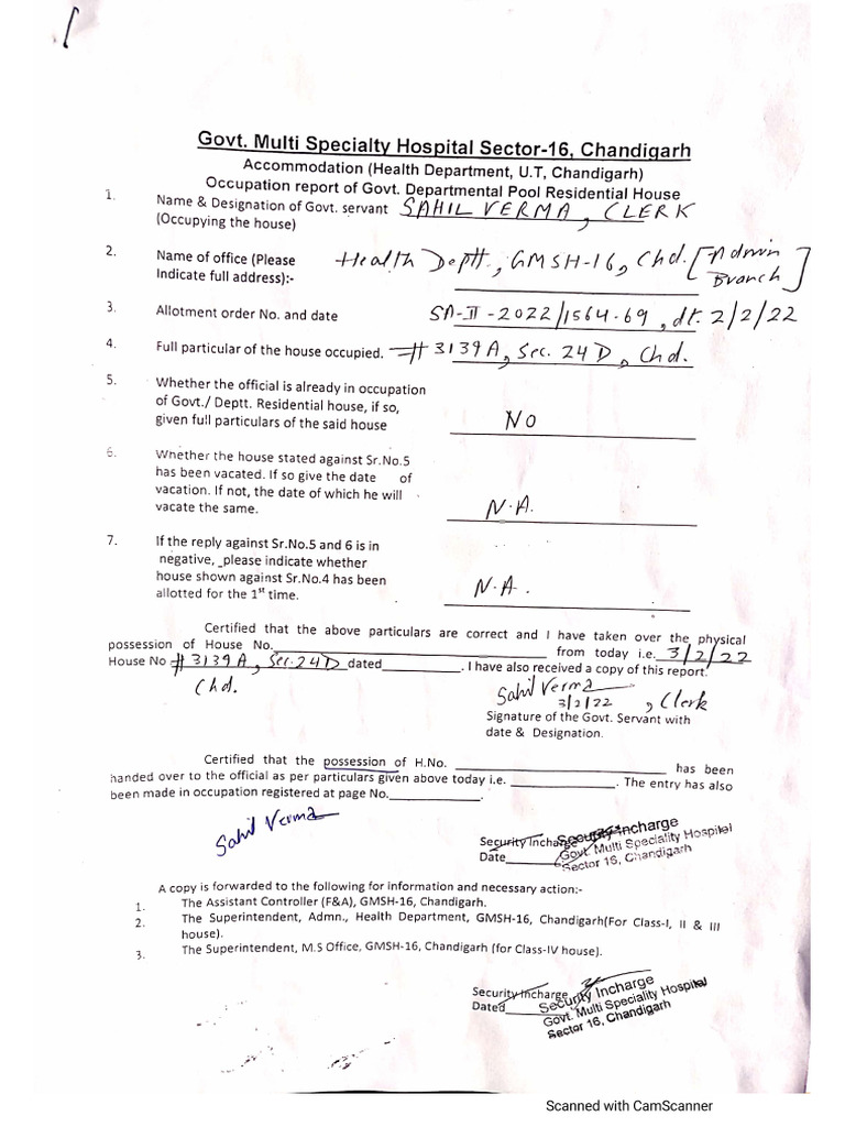 Possession Letter | PDF