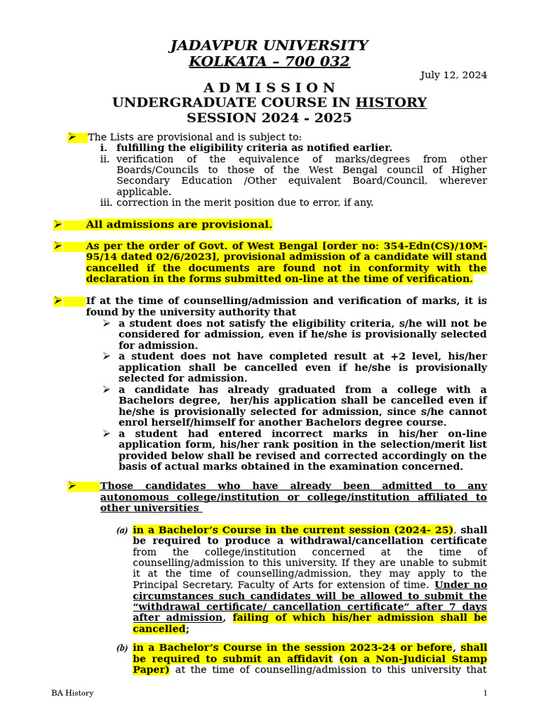 Cap Ba Hist | PDF | University And College Admission | Academia