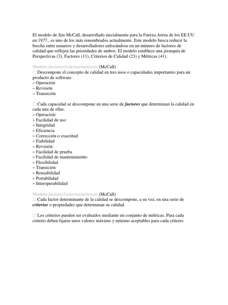 El Modelo de Jim McCall | PDF