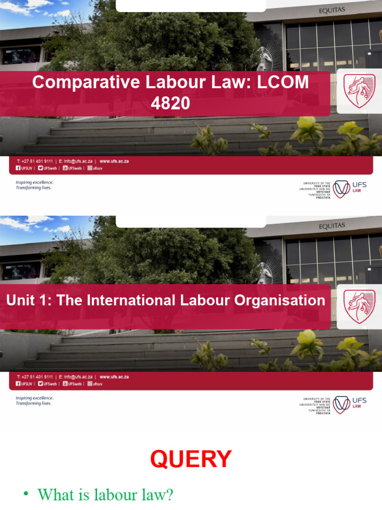Lcom Lecture 1 | PDF | International Labour Organization | Labour Law
