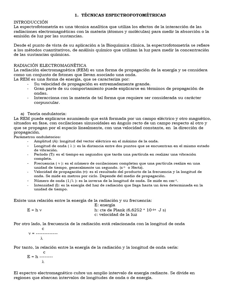 Espectrofotometria Done Pdf Fluorescencia Espectro De Emisión