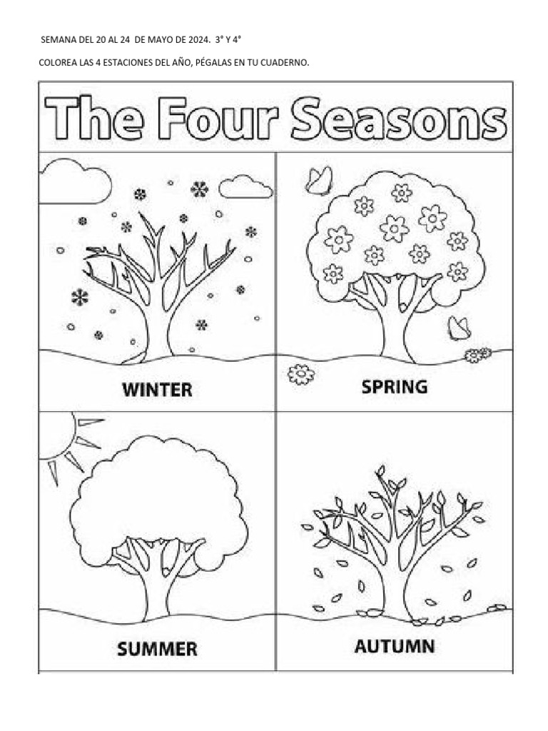 3 y 4 Colorea Las 4 Estaciones Del Año | PDF | Hogar y jardín | Estilo ...