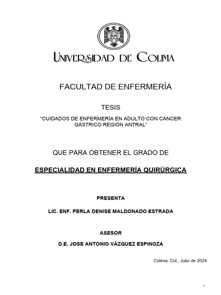 Tesis Especialidad - Perla | PDF | Estómago | Medicina CLINICA