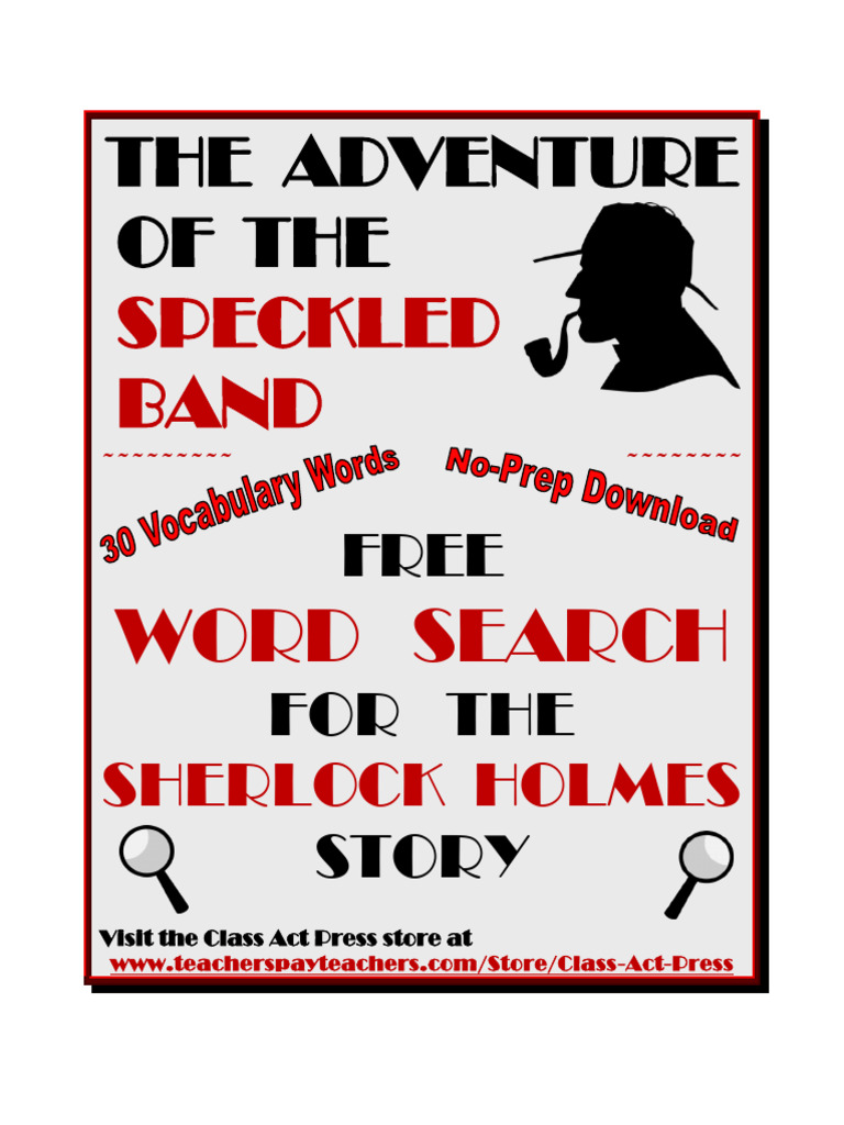 THE Adventure OF THE: Speckled Band | PDF | Sherlock Holmes | Arthur ...