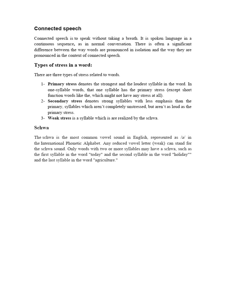 Connected Speech | PDF