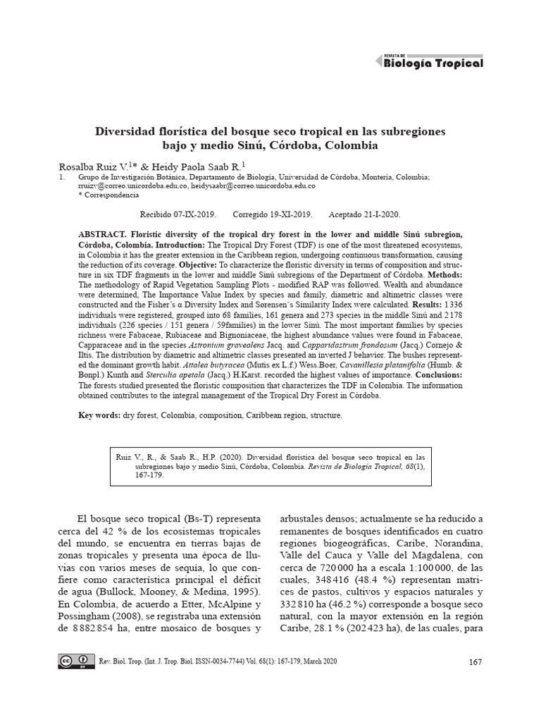 Diversidad Floristica Del Bosque Seco Tropical en | PDF | Los bosques ...