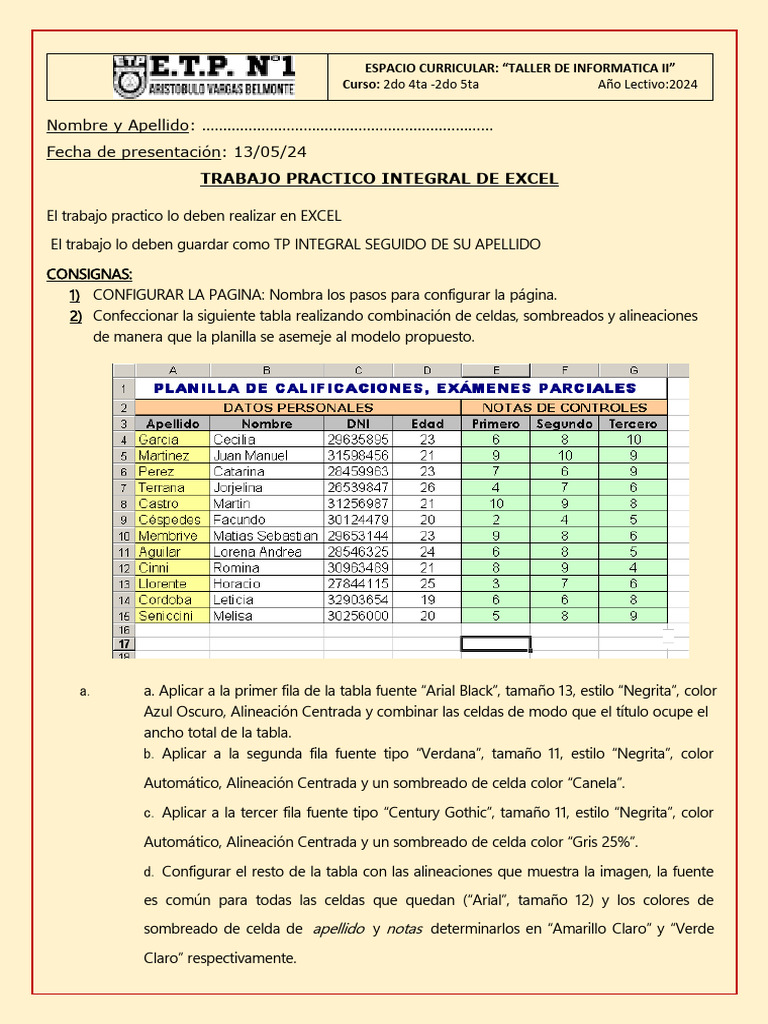 TP Integral de Excel | PDF | Color