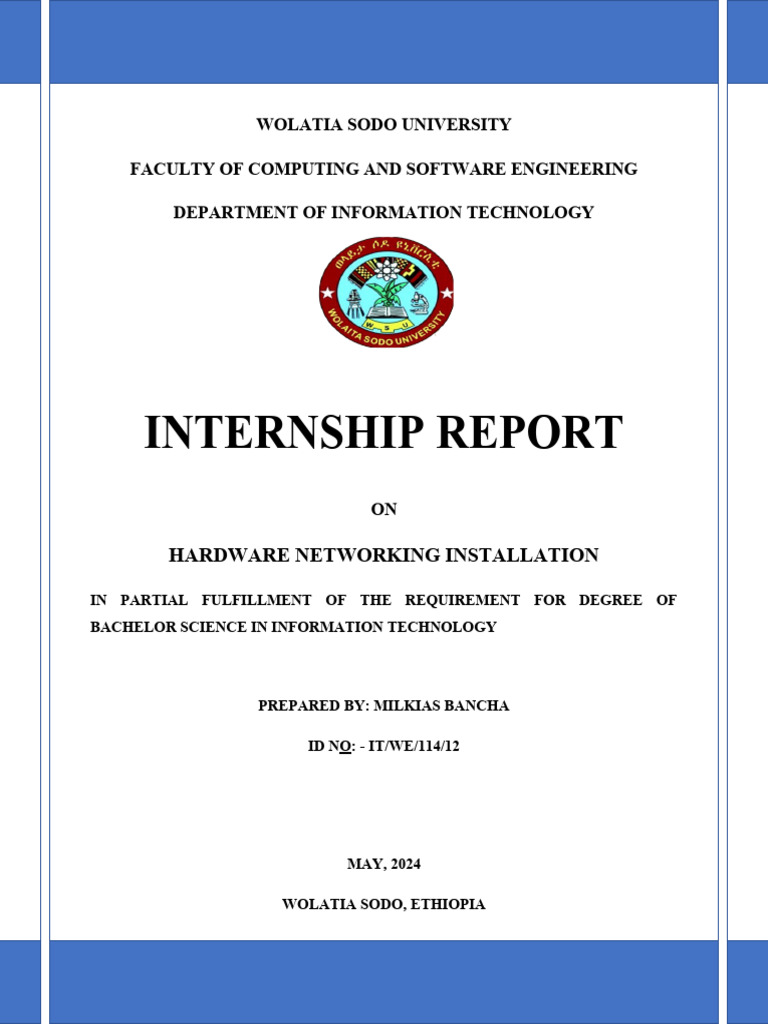 Milkias Bancha Internship | PDF | Computer Network | Network Topology