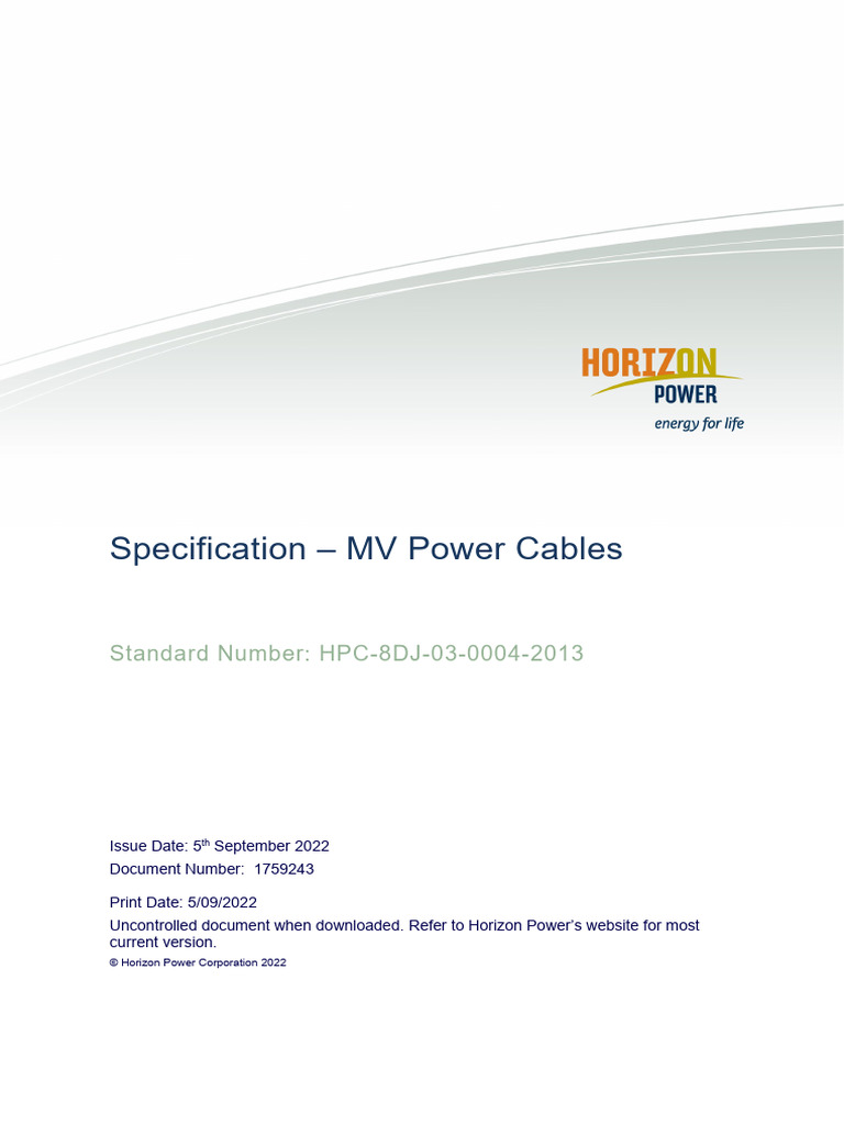 Medium Voltage Power Cables Technical Requirements | PDF | Electrical Wiring | Insulator ...